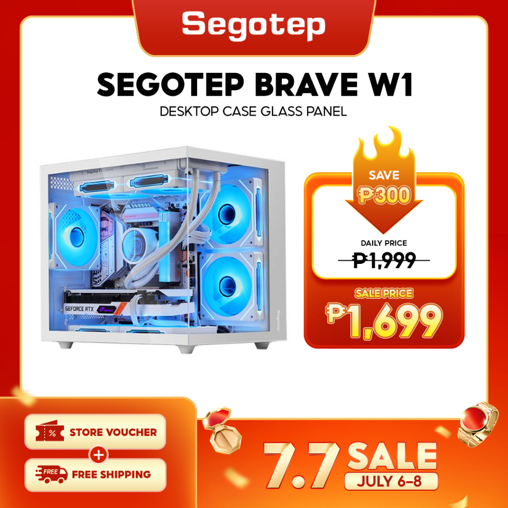 Segotep Brave W1 PC Case with Glass Panel, Panoramic View (Black ...