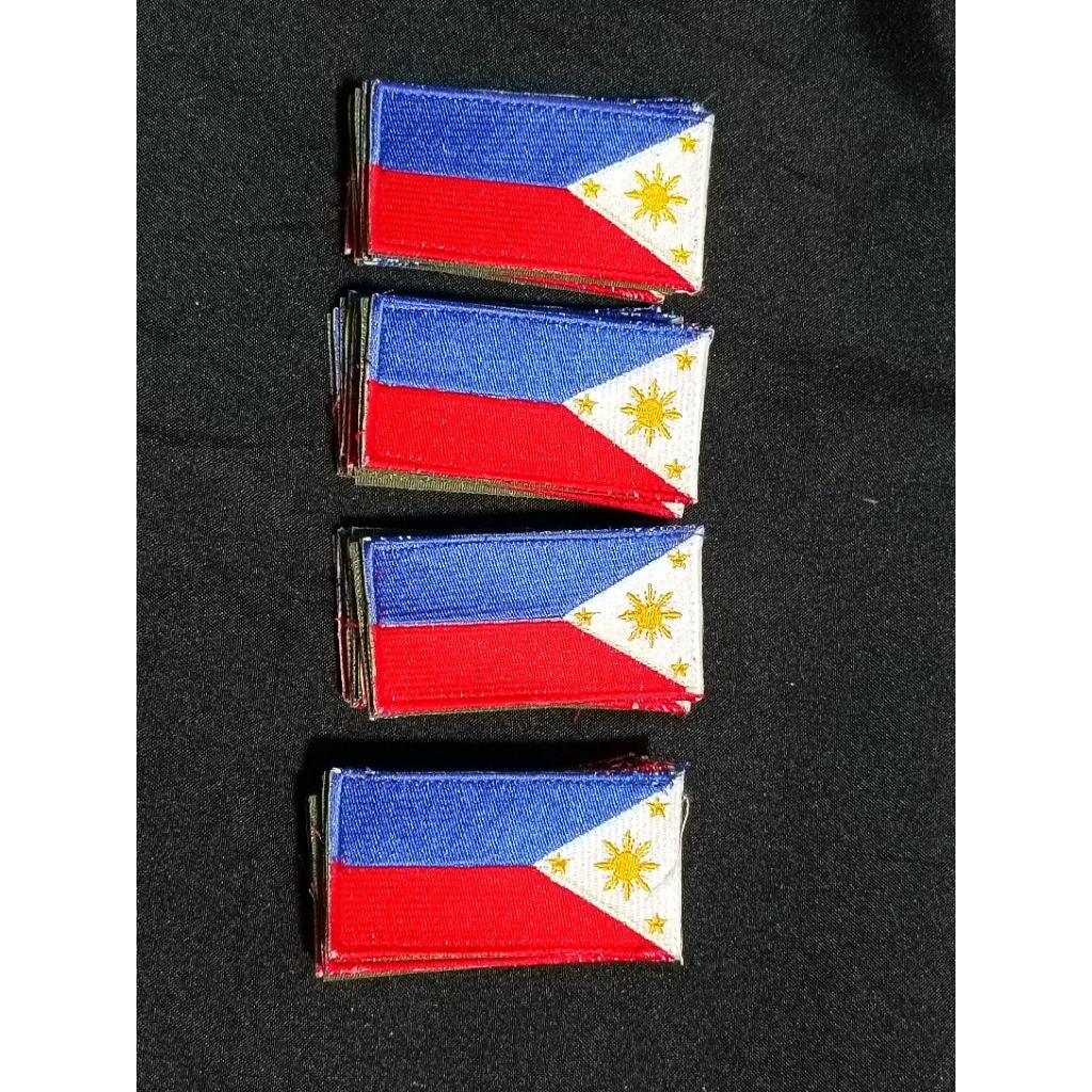 PH FLAG 10cm x 5cm Computerized Embroidered Patches | Shopee Philippines