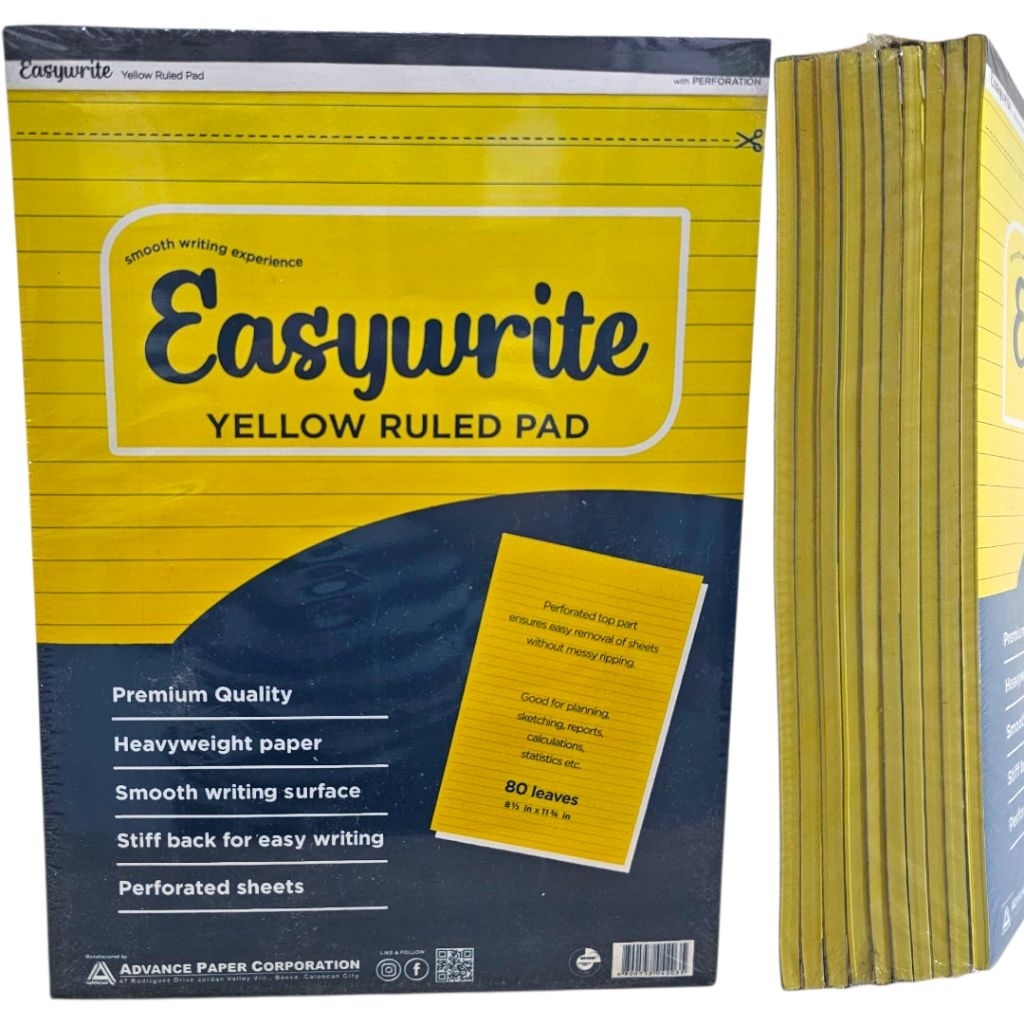 10 Pads Easywrite Yellow Ruled Pad 80 Leaves | Shopee Philippines