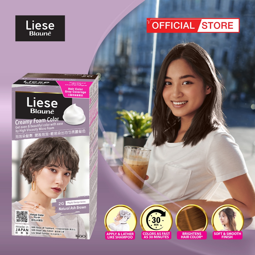 Liese Blauné Creamy Foam Color (Natural Ash Brown) – DIY Gray Hair Dye ...