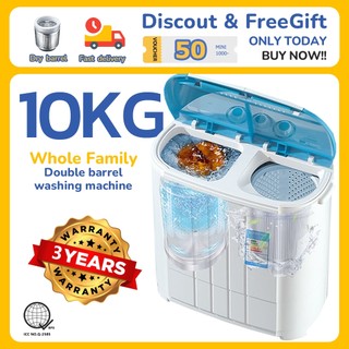 HOMEFUN Double Barrel Mini Washing Machine With Spin Dryer Semi ...