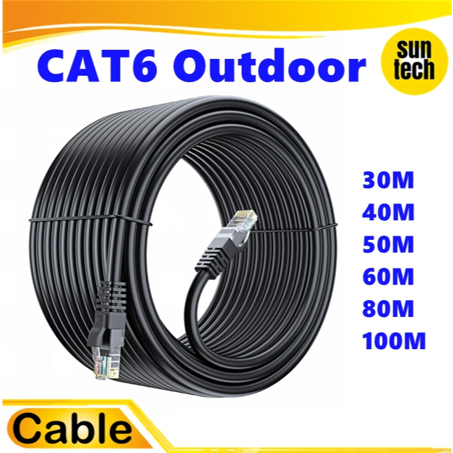 CAT6 Outdoor 30M 40M 50M 60M 80M 100M RJ45 Internet UTP Lan Cable High ...