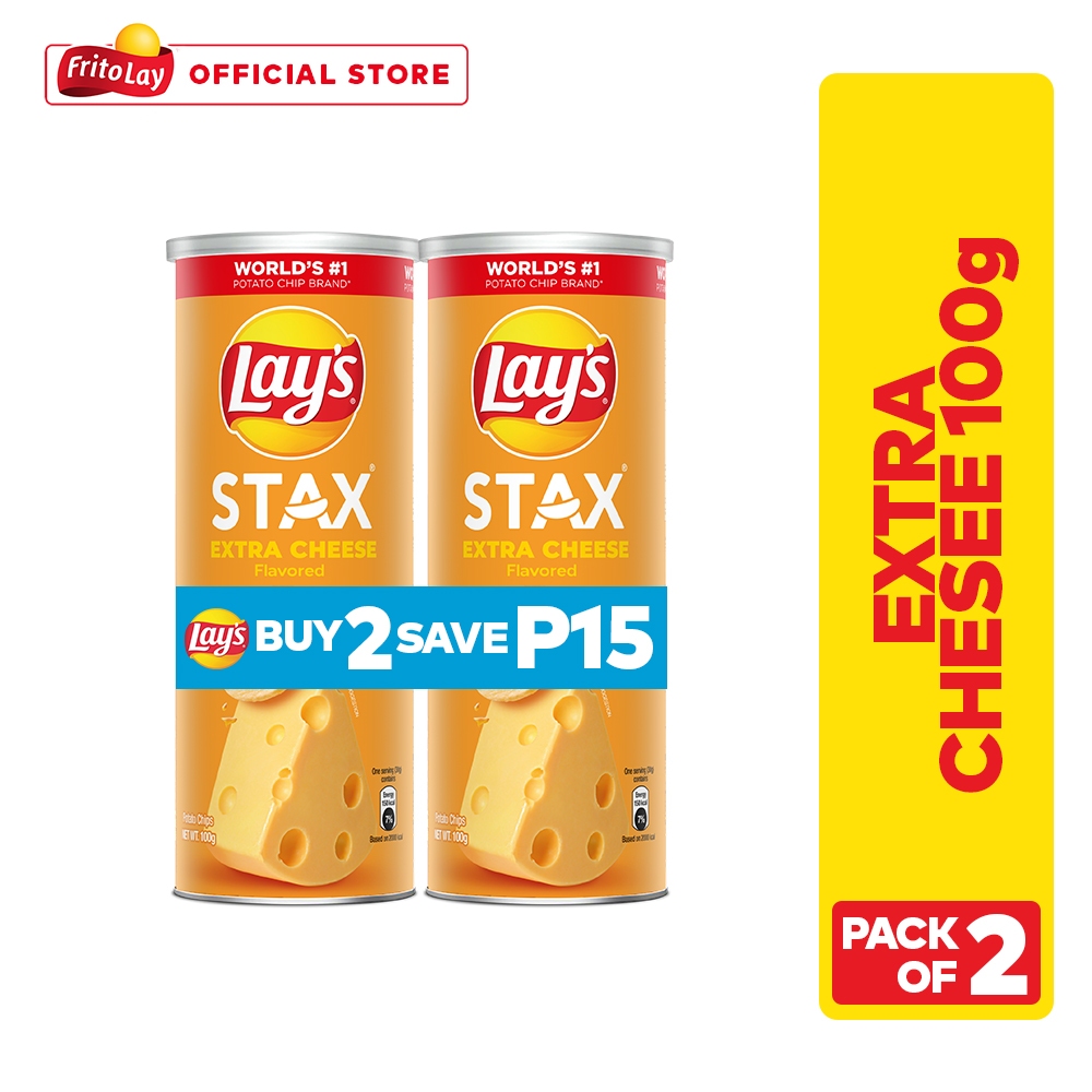 Lay's Stax Extra Cheese Potato Chips 100g - Buy 2 Save 15 | Shopee ...