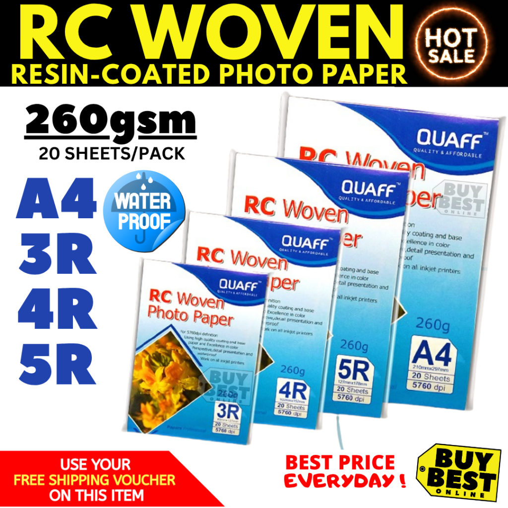 Quaff RC Woven Photo Paper ( A4 | 5R | 4R | 3R ) 260gsm Resin Coated ...