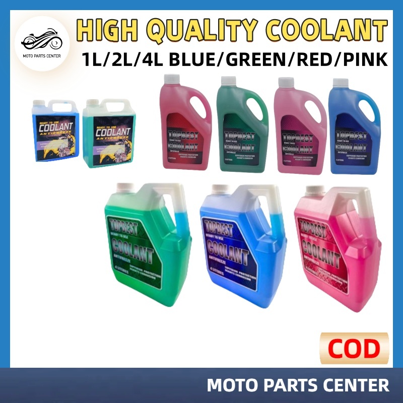 COD MOTORCYCLE UNIVERSAL COOLANT 1 LITER/2 LITERS/4 LiTERS BLUE/GREEN ...