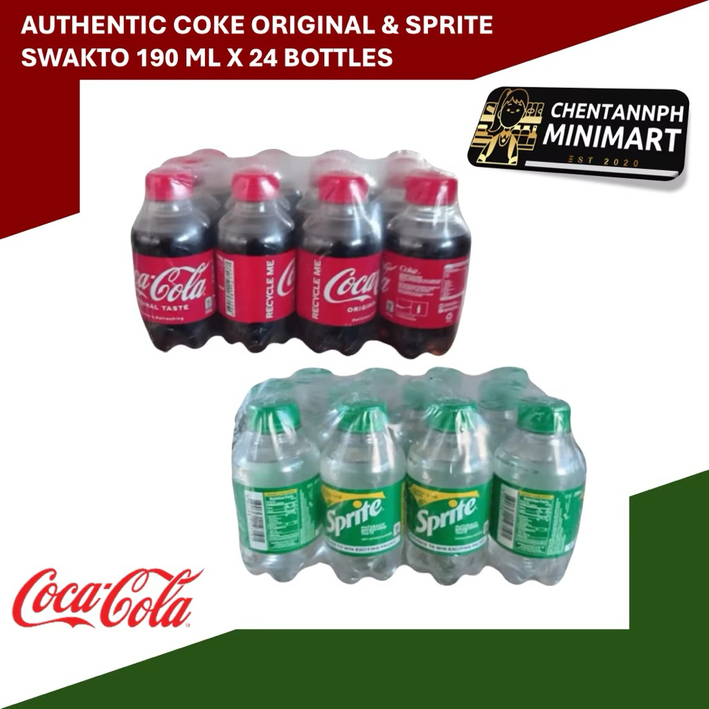 (2 CASES) Authentic Coca-cola COKE Original Taste and SPRITE Lemon-Lime ...