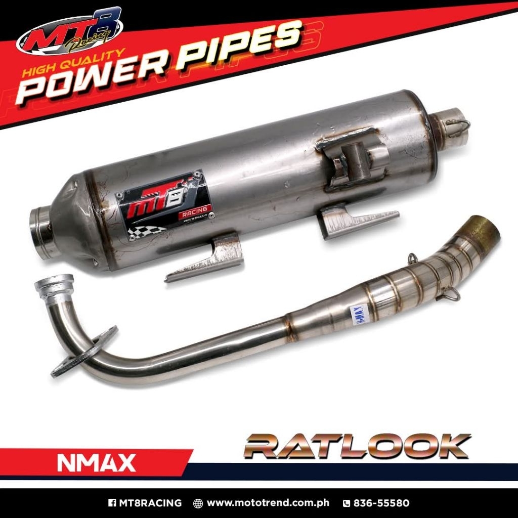 MT8 PIPE FOR NMAX V2 , aerox v2 STAINLESS TIP RATLOOK | Shopee Philippines
