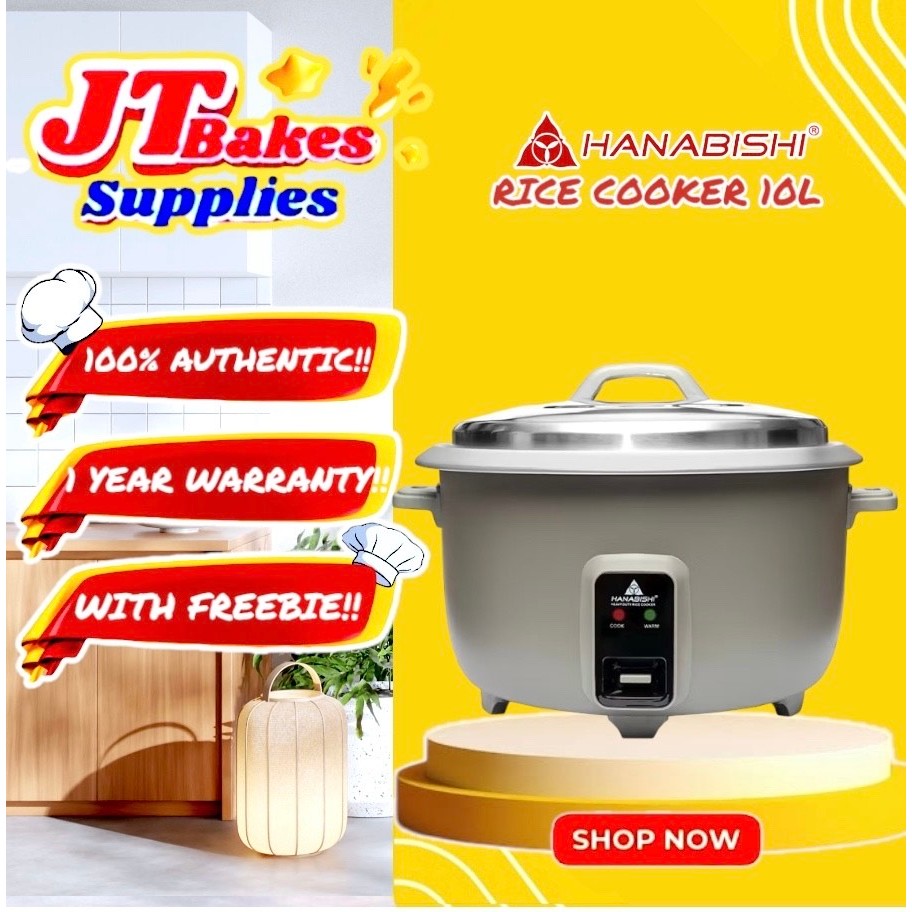 Hanabishi Heavy Duty Rice Cooker 10 Liters HHRC100HDRC 50 Cups with ...
