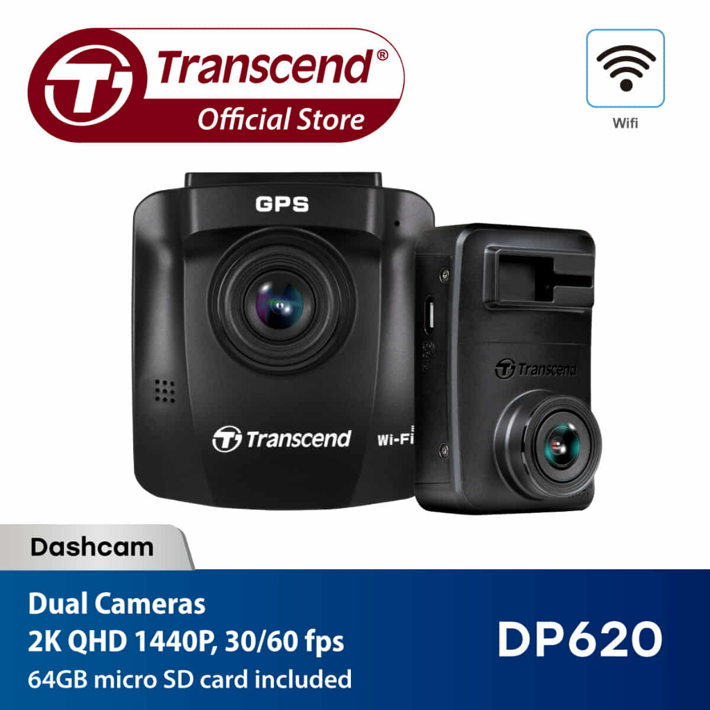 Transcend DrivePro 620 Dual Camera Dashcam with Front and Rear Cameras ...