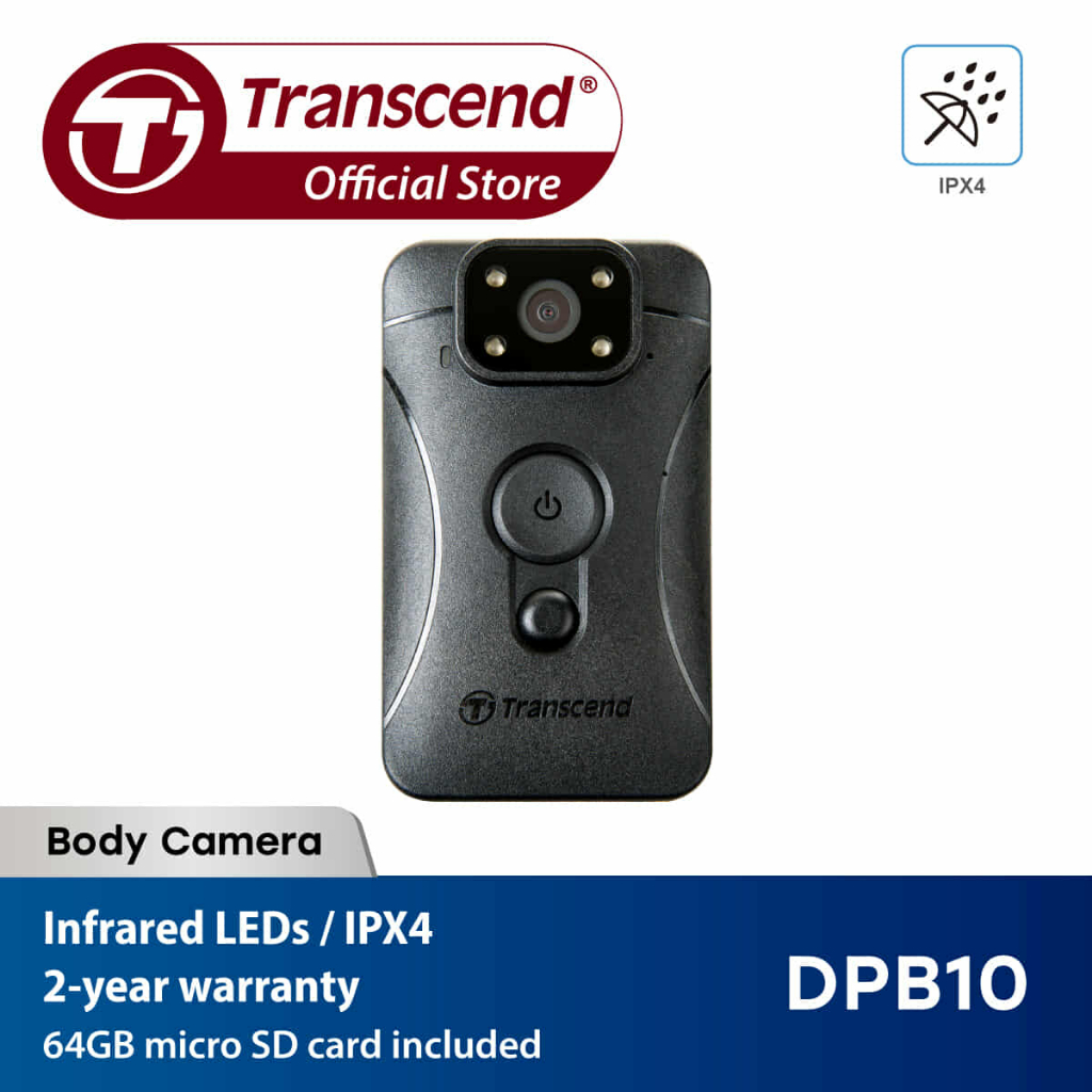 Transcend TS64GDPB10C 64GB DrivePro Body 10C Body Camera | Body CCTV ...