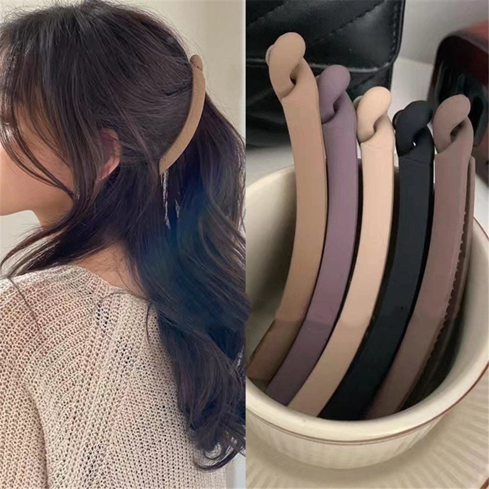 Simple Traceless High-end Banana Hair Clip Small Ponytail Vertical Clip ...