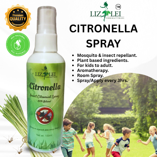 LizLei Citronella Spray 100ml Natural, DEET-Free | Travel Size | Shopee ...