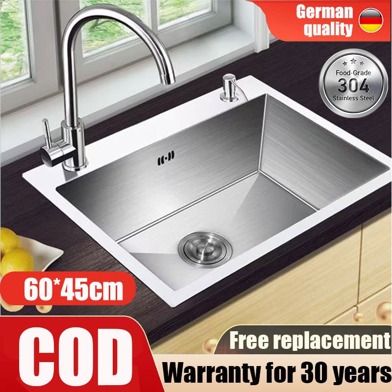【24 hours delivery】304 Stainless Steel Sink for Kitchen Sink Single ...