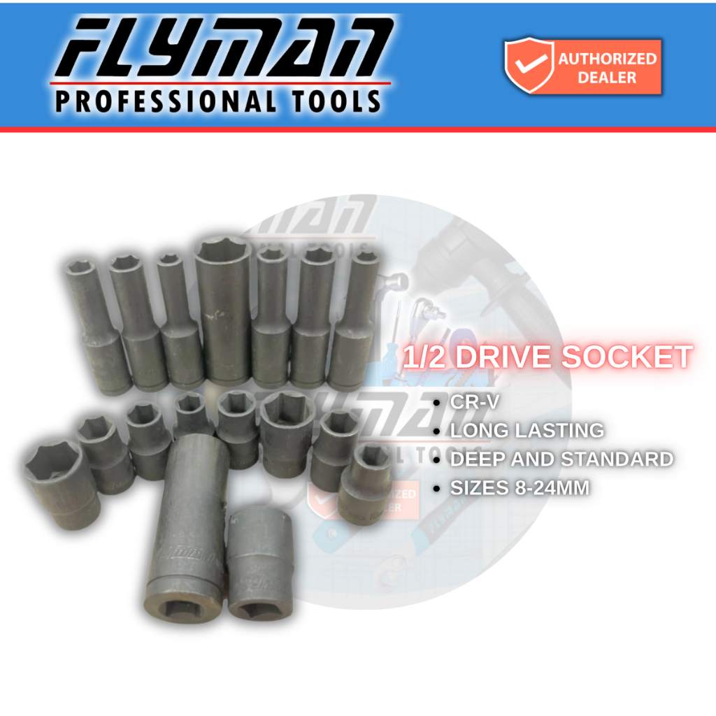 FLYMAN USA, Mactech USA | 1/2 Deep and Standard Drive Sockets ( 8 - 24 ...