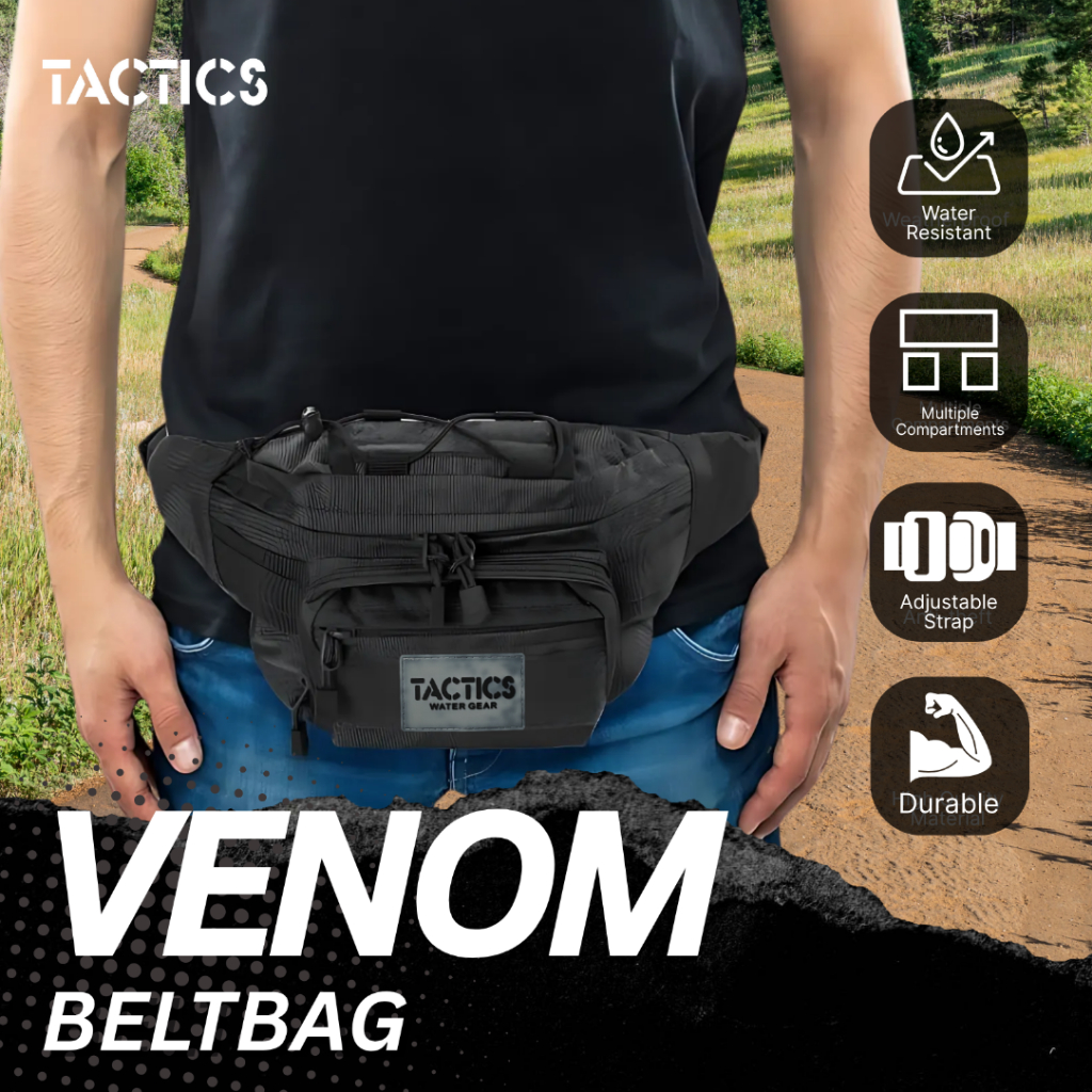 Tactics Venom Fanny Pack –Black Tactical Belt Bag for Men & Women ...