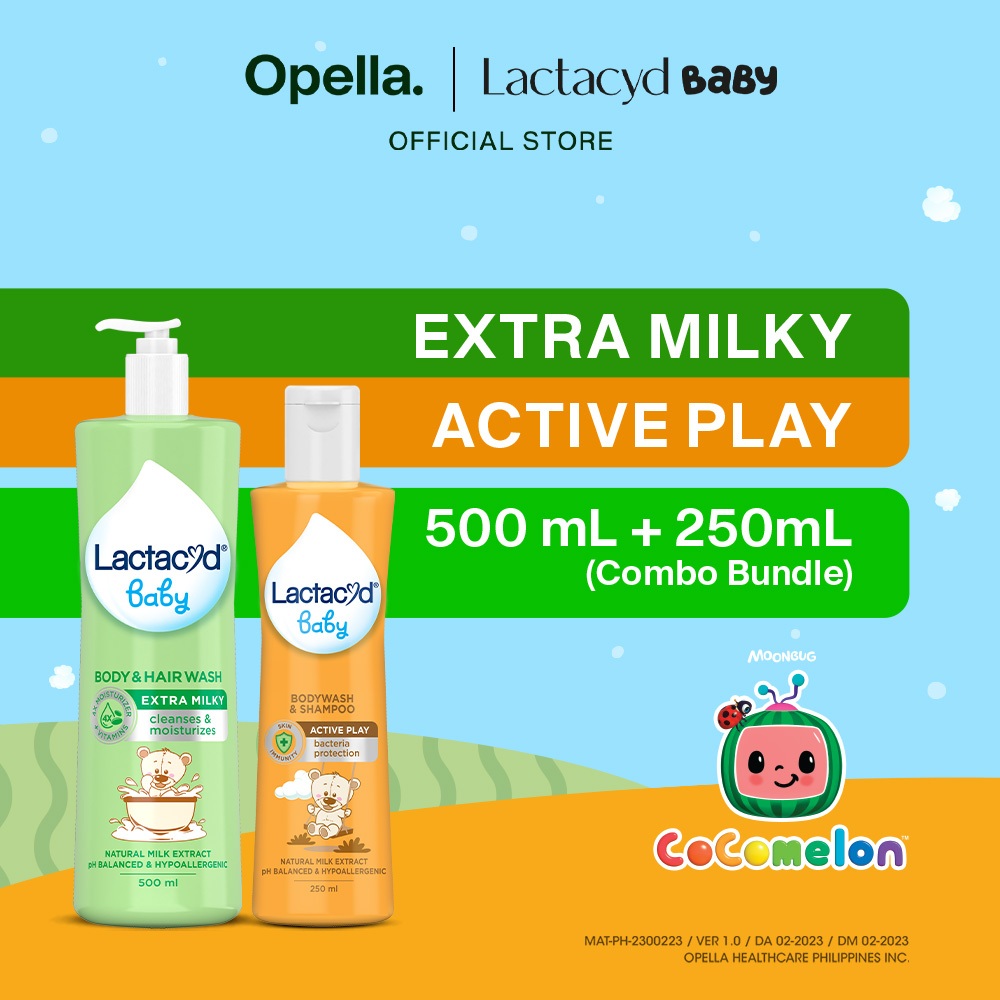 Lactacyd Baby Bundle (Extra Milky Baby Wash 500mL + Active Play Toddler ...