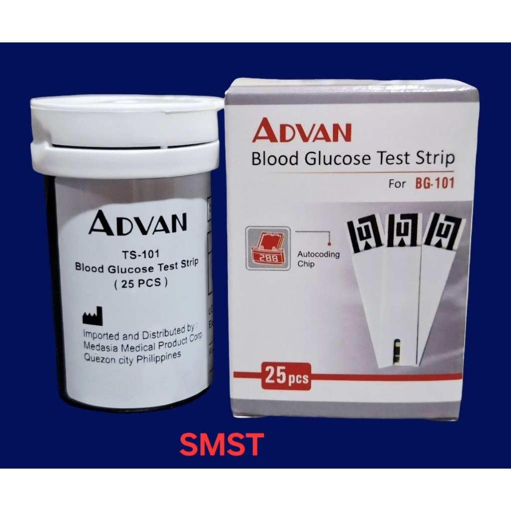 ADVAN Glucose Test Strip (BG-101) 25pcs For BG101 Glucometer | Shopee ...