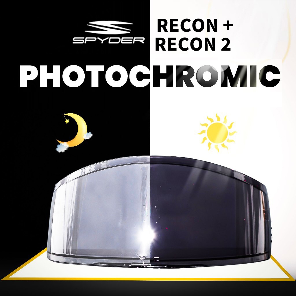 SPYDER Recon2/Recon + Photochromic Lens Outer Lens Motorcycle Helmet ...