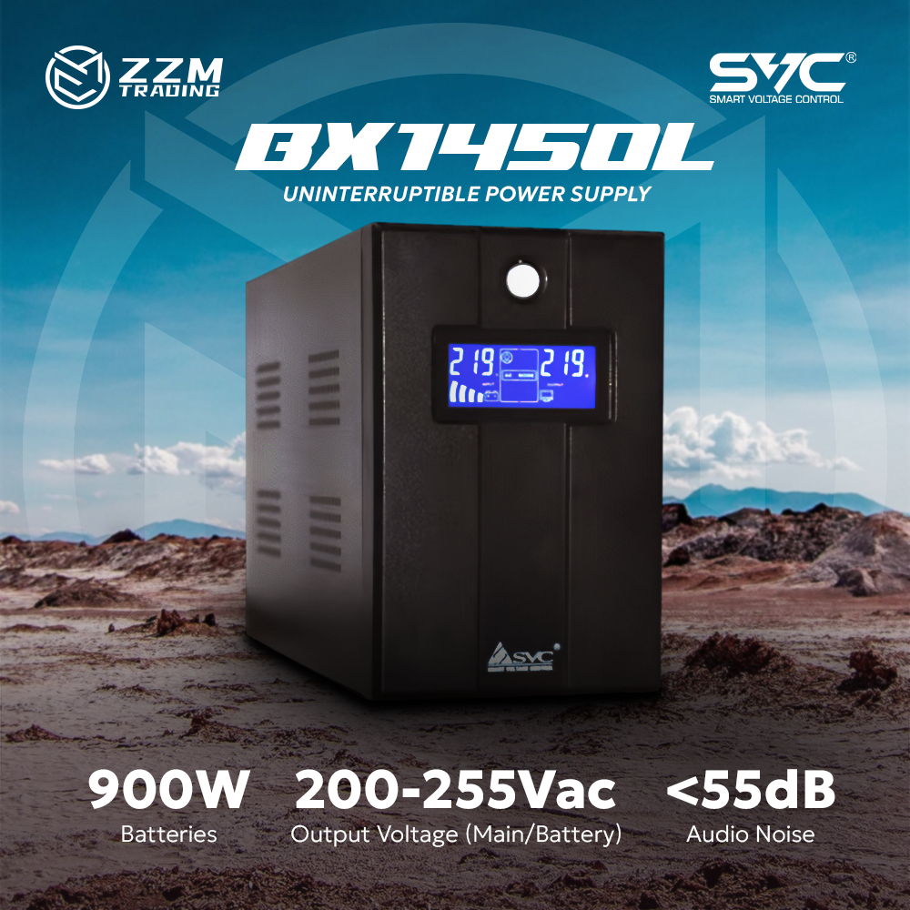 SVC UPS Uninterruptible Power Supply BX1450L V-1500 Computer 60 Minutes ...