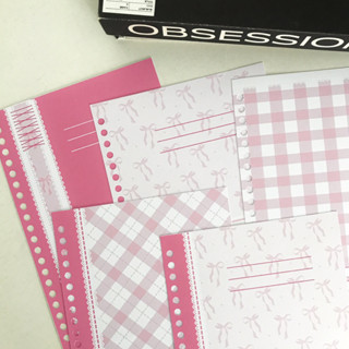A5/ B5/ A4 Pink Gingham and Bow Binder Cover | Binder Divider | Binder ...