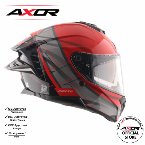 AXOR Brutale Surges Dual Spoiler Full Face Dual Visor Helmet With Free ...
