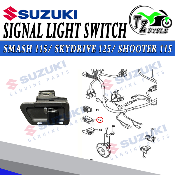 SUZUKI GENUINE SIGNAL LIGHT SWITCH FOR SHOOTER 115/ SKYDRIVE 125/ SMASH ...