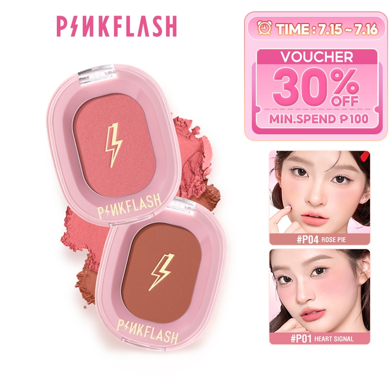 PINKFLASH High Pigment Blush Soft Waterproof Powder Naturally Pigmented ...