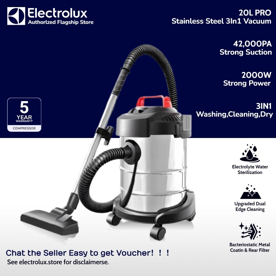Electrolux 3 in 1 Heavy Duty Vacuum Cleaner Stainless Steel Bagless ...