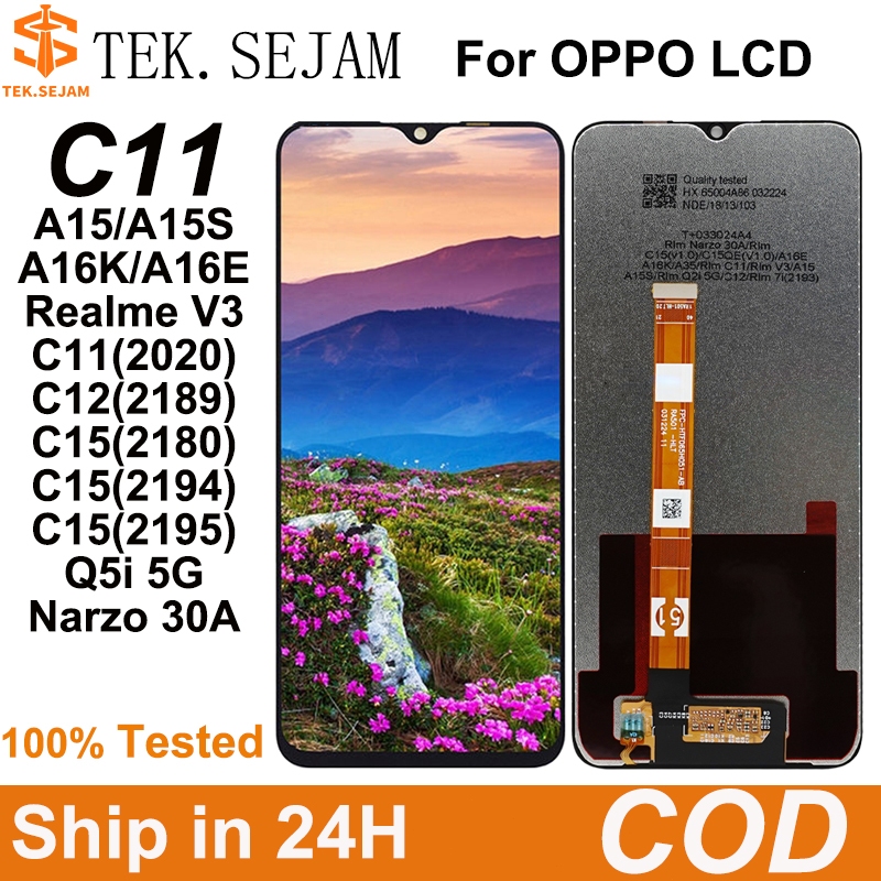 Original lcd display For Realme C11 A15 A16K A35 Realme V3 C15 100% ...