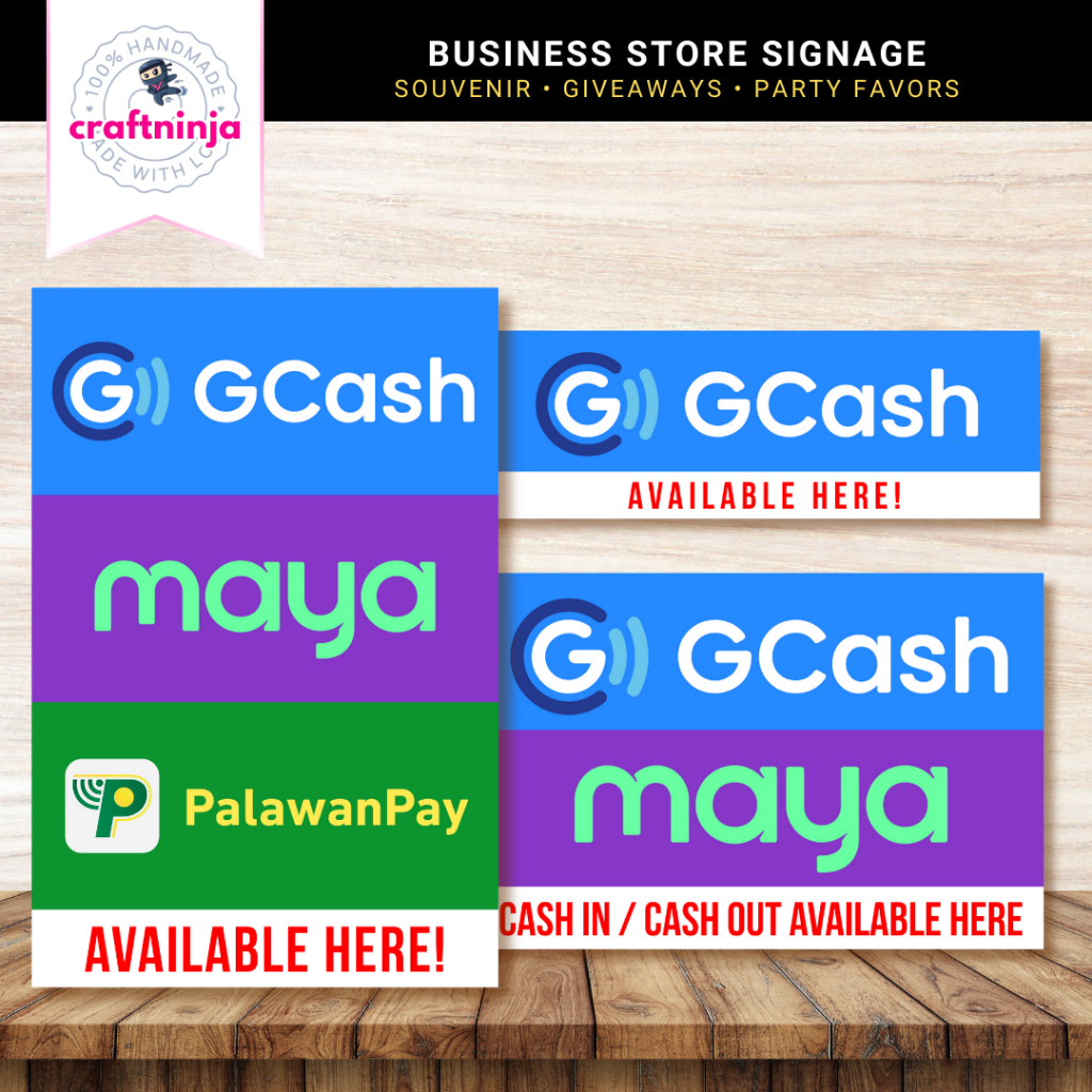GCash / Maya / Palawan Pay Tarpaulin Store Signage | Shopee Philippines