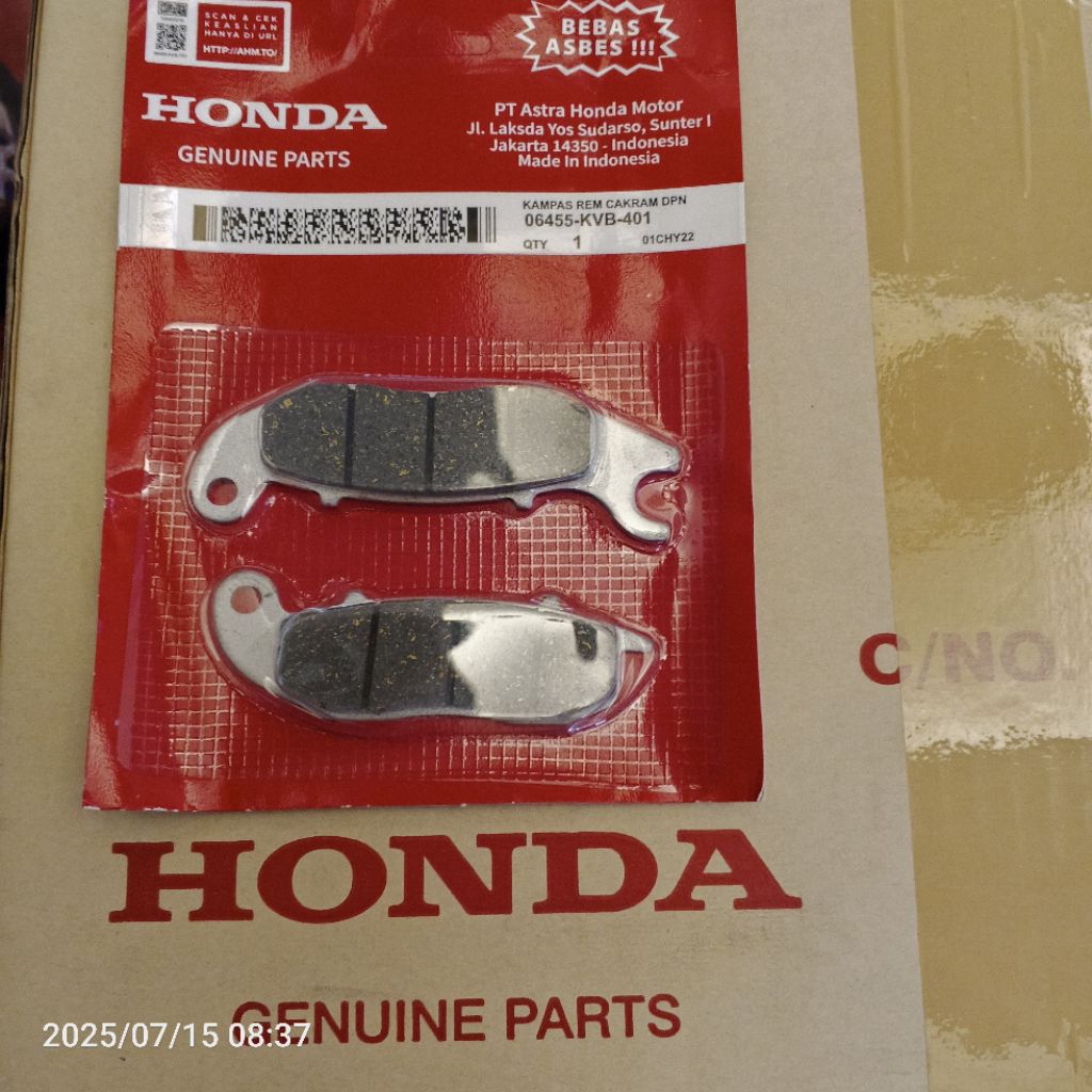 Honda front brake pad Pcx 160 ABS ADV 150 160 | Shopee Philippines