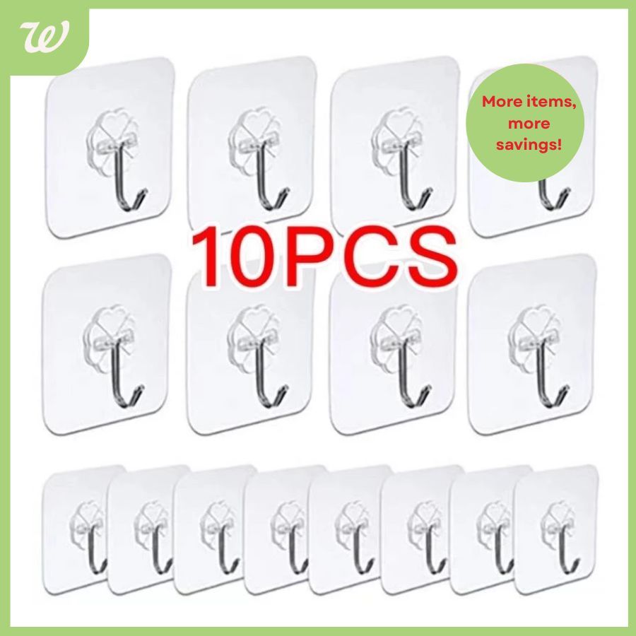 10PCS Strong Wall Hooks – Bathroom & Kitchen Sticky Hooks Set for Home ...