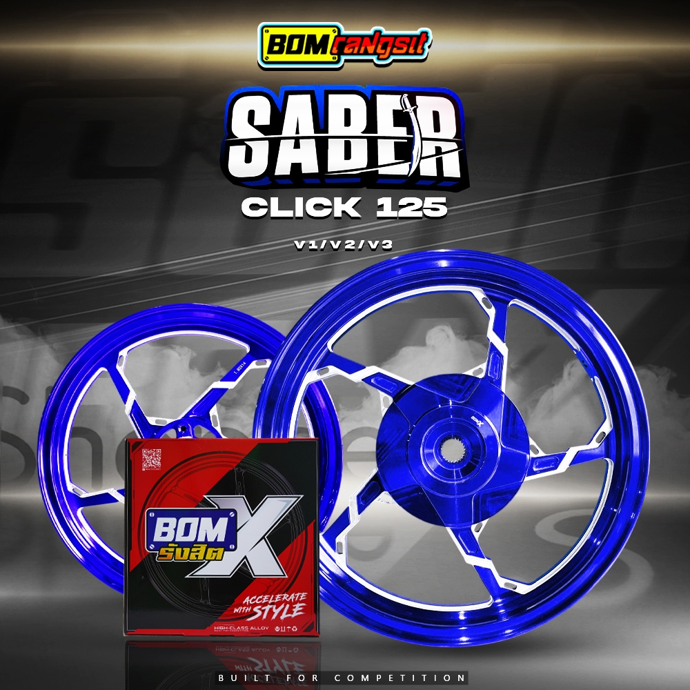 Bom Rangsit BomX Saber Cnc Mags Click 125/150| Mio/Sporty 14s 5 Spokes ...