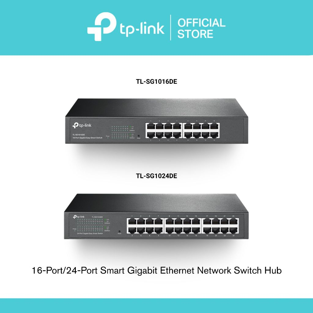 TP-Link | TL-SG1016DE/TL-SG1024DE | 16-Port/24-Port | Smart Switch Hub | Gigabit Network ...