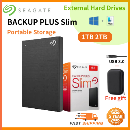 Seagate Plus Slim 1TB 2TB External Hard Drive Storage USB 3.0 Portable External HDD | Shopee ...