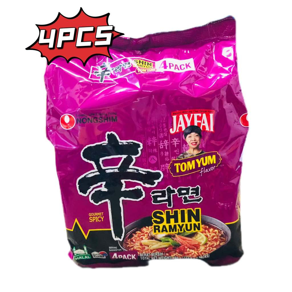 4PCS/1PACK NONGSHIM SHIN RAMYUN TOM YUM FLAVOR Instant Noodles Gourmet ...
