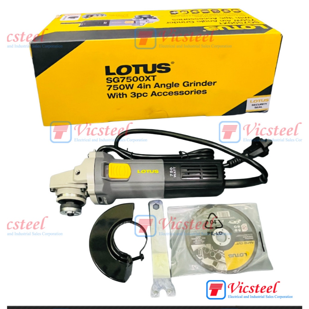 Lotus SG7500XT 4-Inch Angle Grinder with 3pcs Accessories 750W brand ...