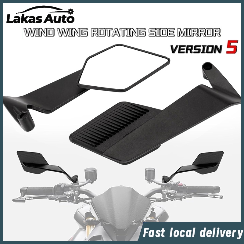 Wind Wing Rotating Side Mirror V5 Alloy Stem Universal 14*8Cm Wide View ...