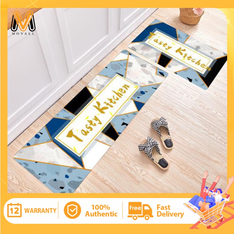 2pcs Plank Retro Kitchen Long Mat Absorbent Non-slip Kitchen Rug ...