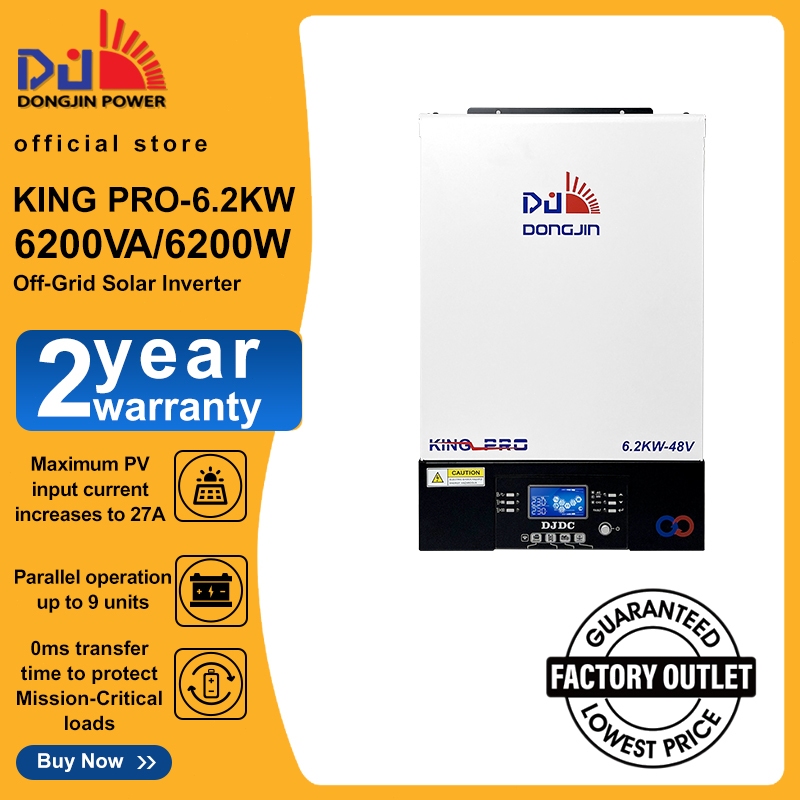 DongJin Power Hybrid Solar Inverter 6200W 40-60V 6.2KW Pure Sine Wave ...