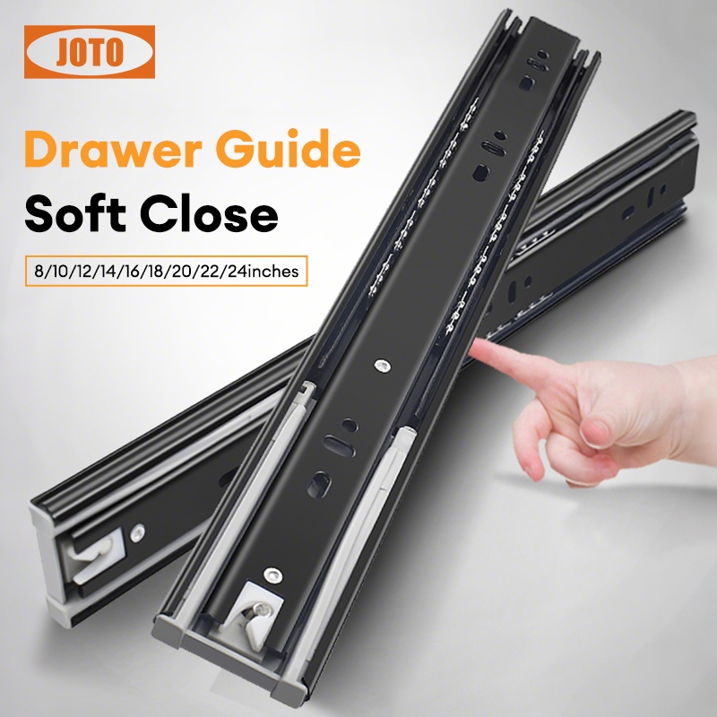 JOTO Drawer Guide Heavy Duty Soft Close Push To Open Roller Drawer ...