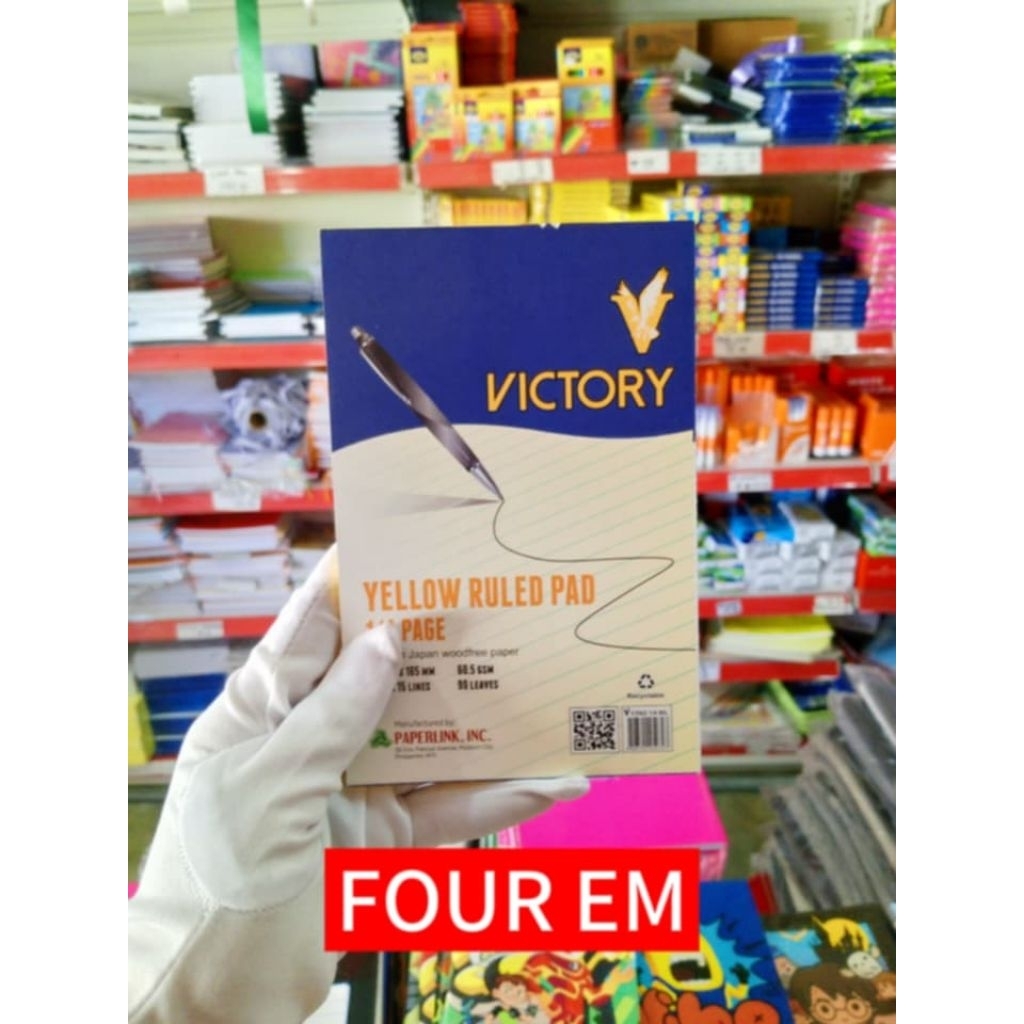 1 pad yellow paper 1/4 size. victory brand | Shopee Philippines