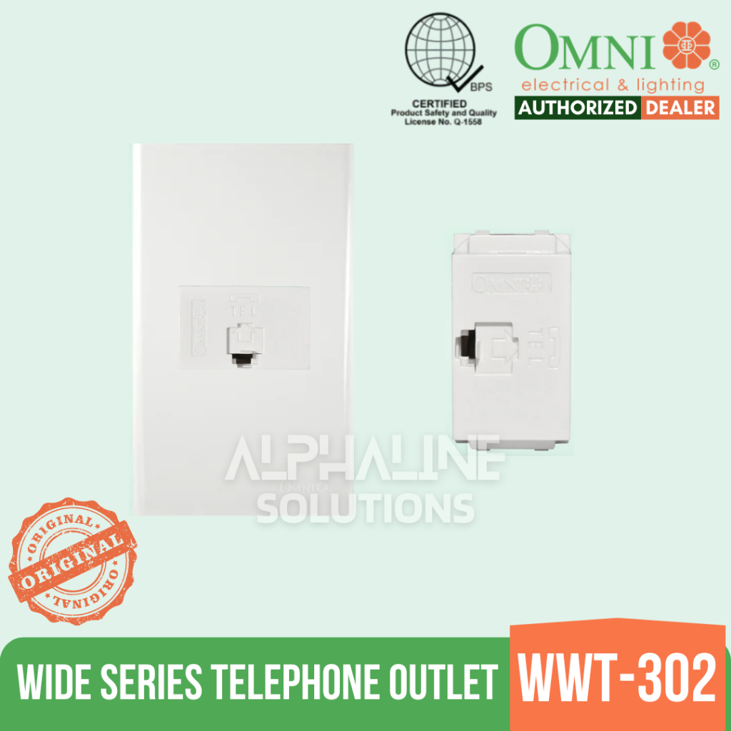 Omni Wide Series Telephone Outlet with Plate WWT-302 | Shopee Philippines
