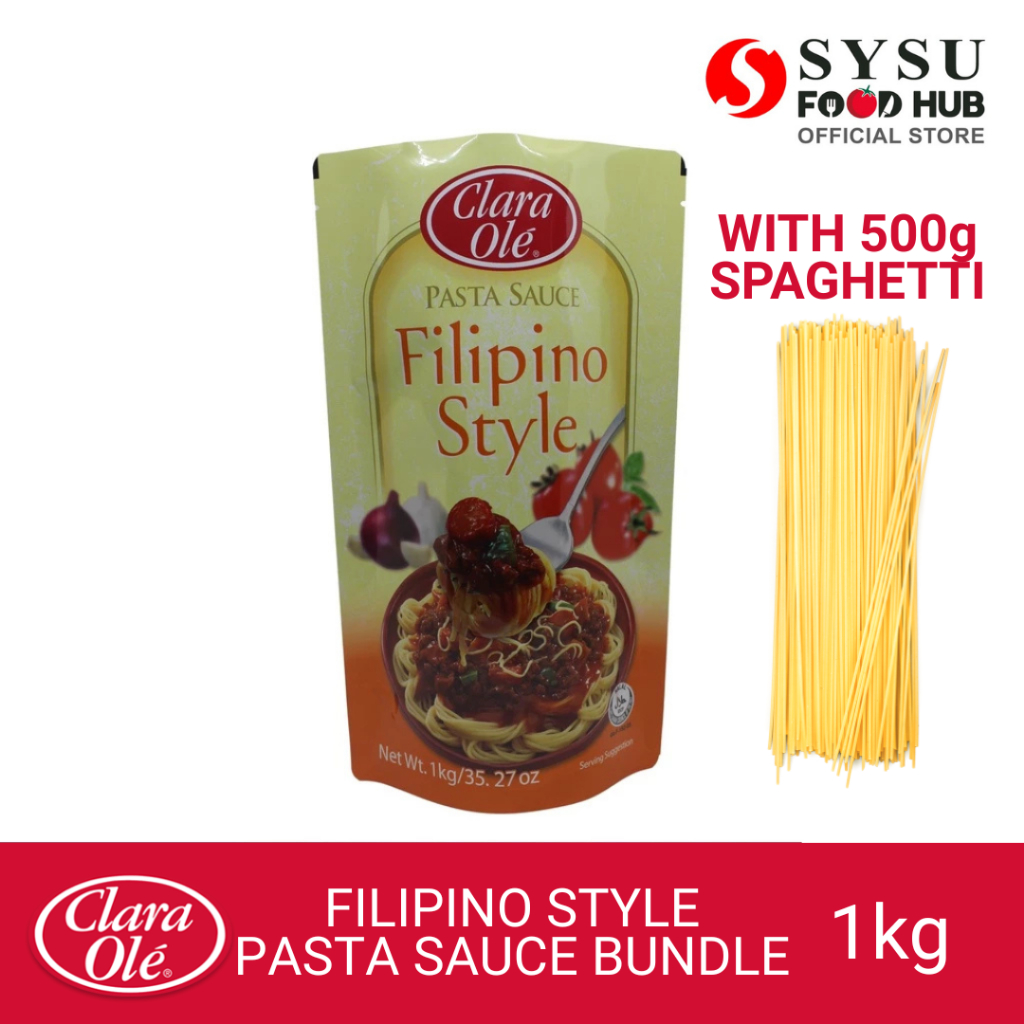 Clara Ole Filipino Style Pasta Sauce (1kg) with 500g spaghetti | Shopee ...