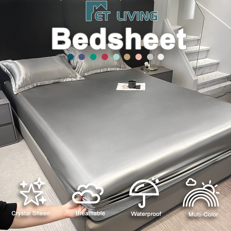 Satin Silk Bedsheet Canadian Full Garterized Sheet Single/Super Single ...