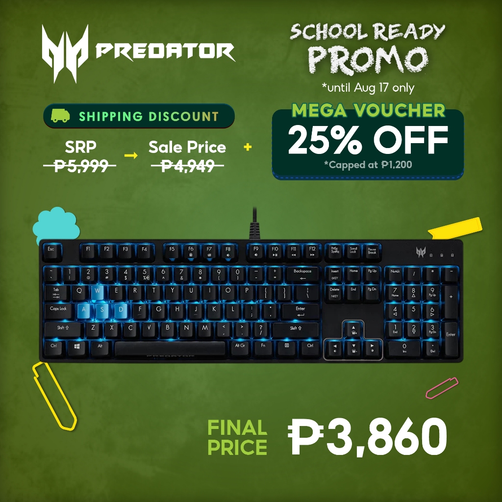 Acer Predator Aethon 300 PKB910 Cherry MX Blue Switch Wired Gaming ...