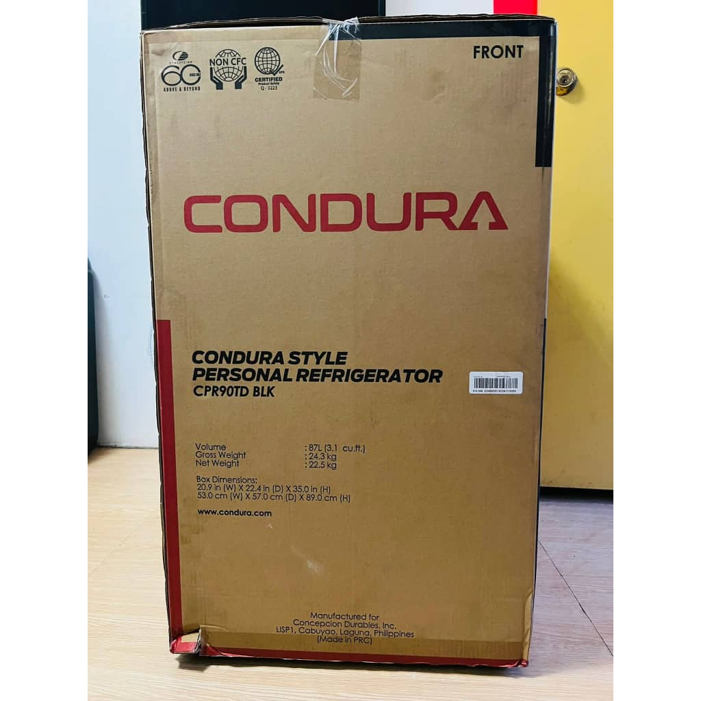 Condura Style Personal Refrigerator, model CPR90TD BLK. | Shopee ...