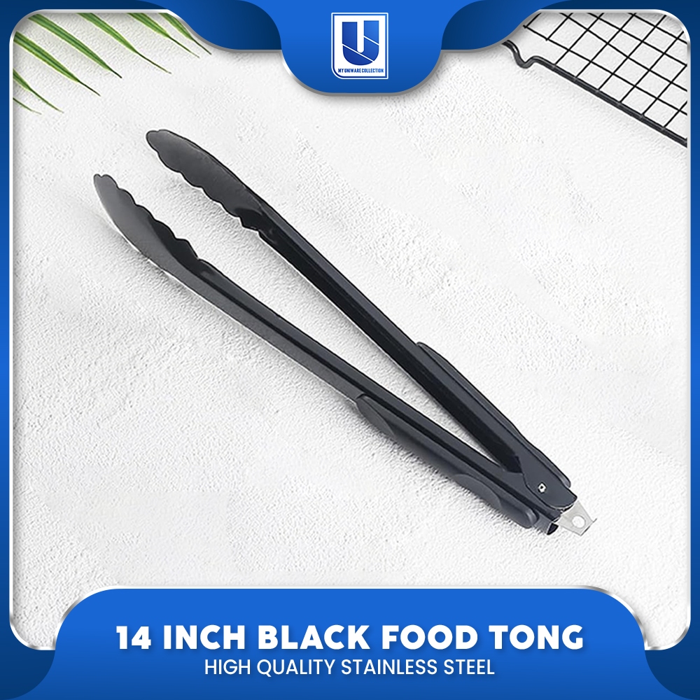 14 Inch Stainless Steel Food Tong Non-Slip Kitchen Clip for Cooking and ...