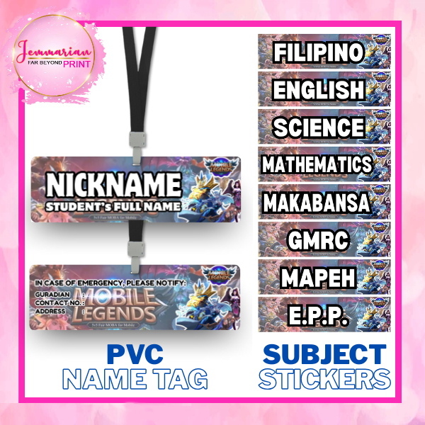 NAME TAG & SUBJECT STICKERS (ML2 design) | Shopee Philippines