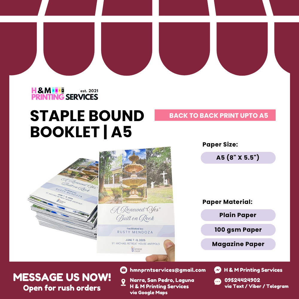 Custom 8"x5.5" Staple Bound Booklets [Plain Paper (PP)| Magazine Paper ...